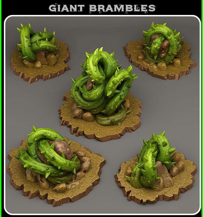 3D Printed Fantastic Plants and Rocks Giant Brambles 28mm - 32mm D&D Wargaming – Charming Terrain