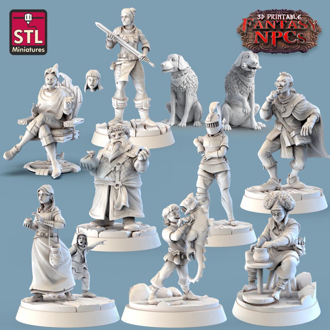 3D Printed STL Miniatures SG4 Individual Characters Set Fantasy NPC ...